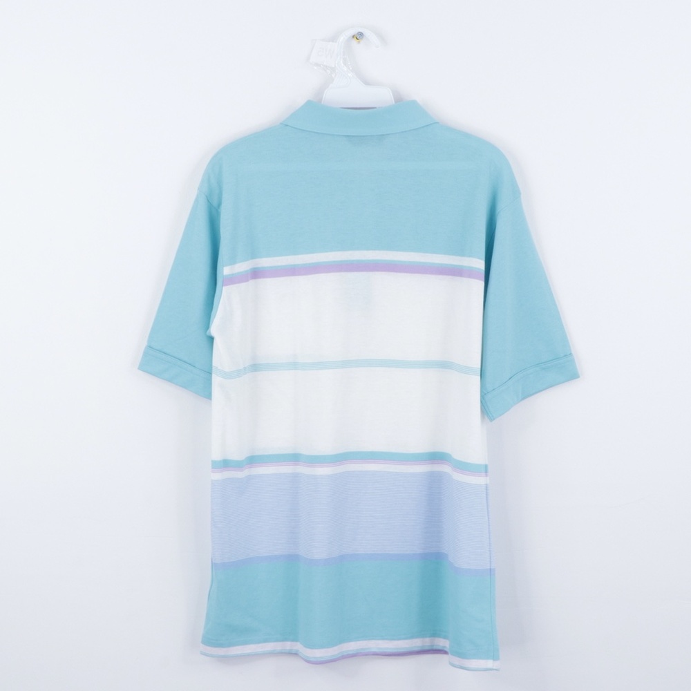 80s Streetwear Mens Medium Color Pastel Polo Shirt - Gem